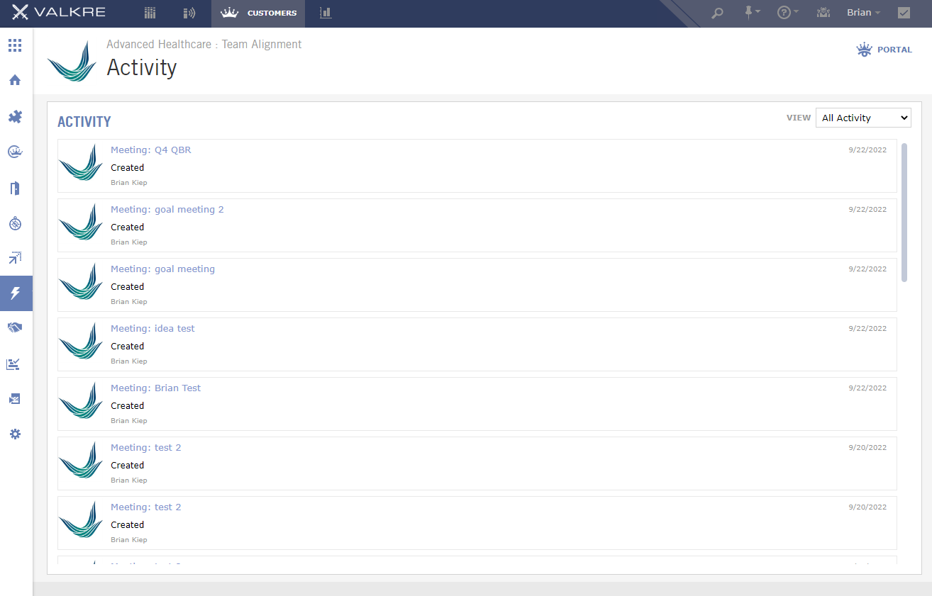 Enhanced Customer Activity Tracking & Alignment – Valkre