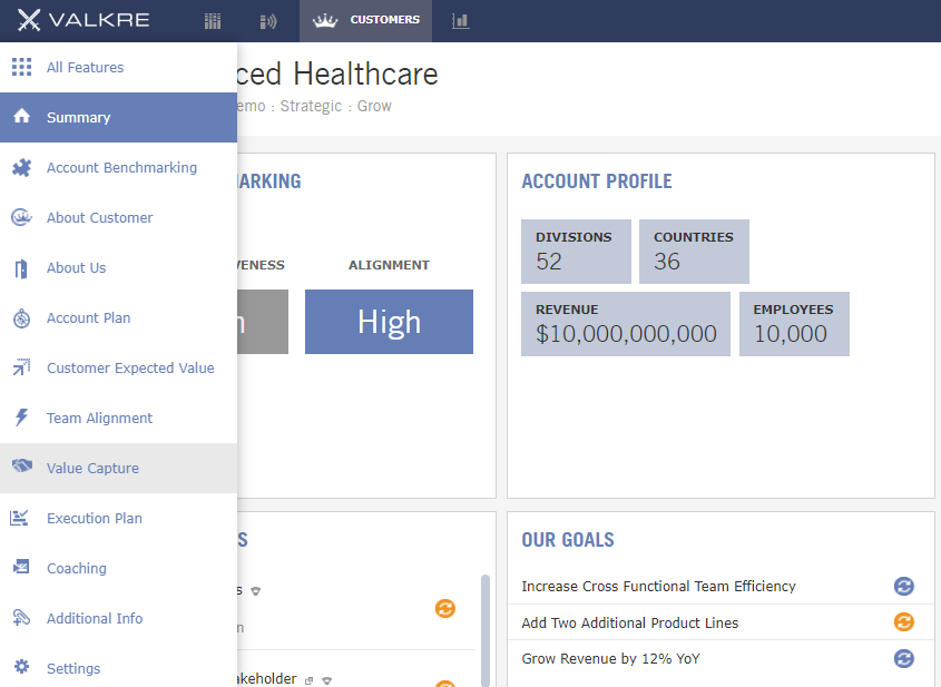 Value Capture Dashboard – Valkre